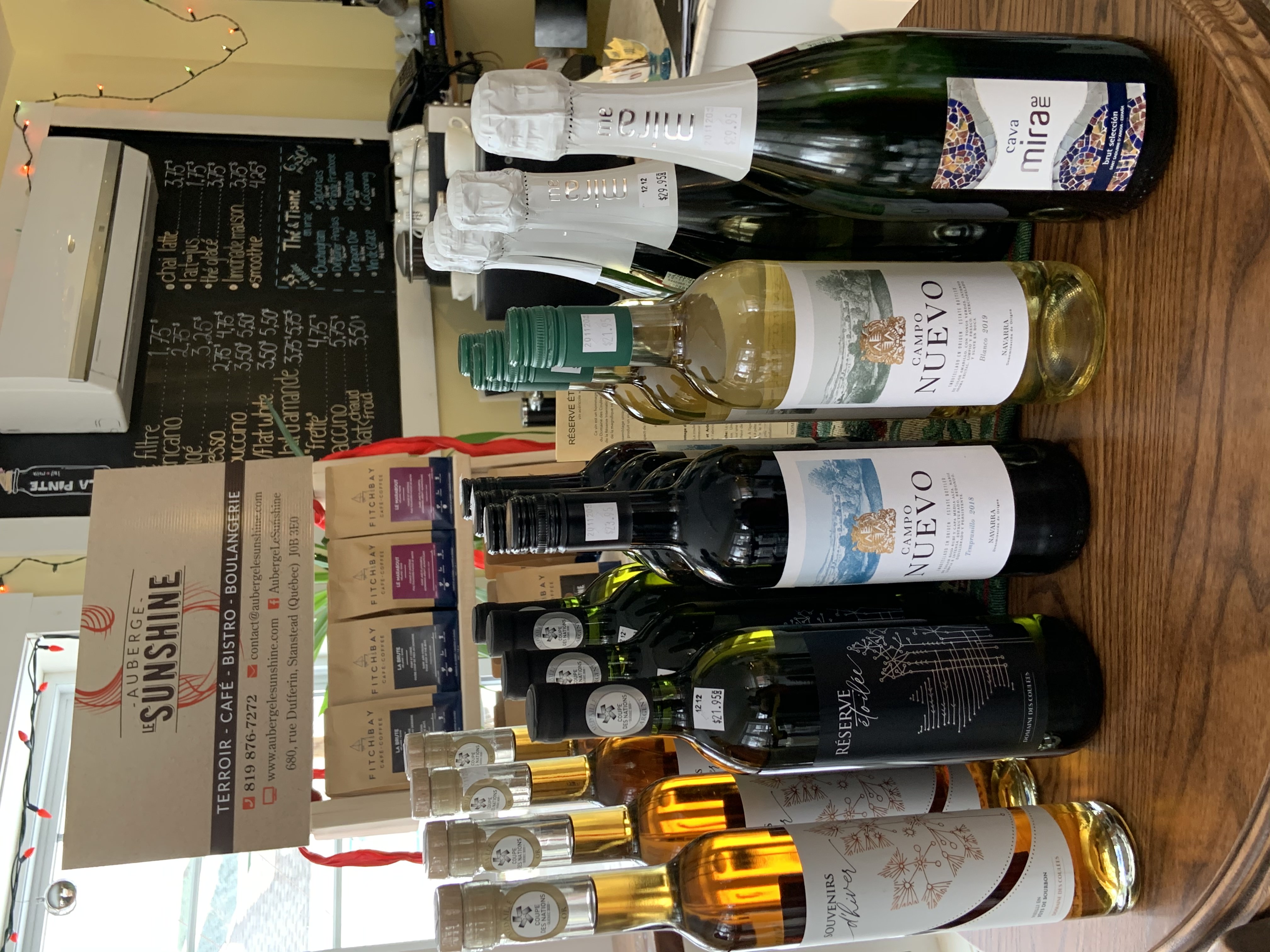 Bistro menu - Auberge Le Sunshine Inc.